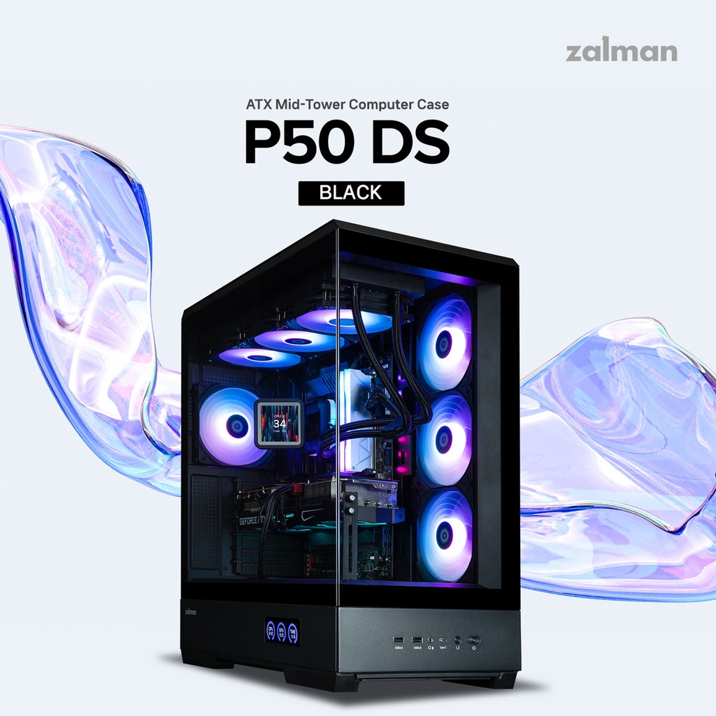 Zalman P50 DS Panorama Mid Tower PC Case (Black) | Games Store | قيمز ستور